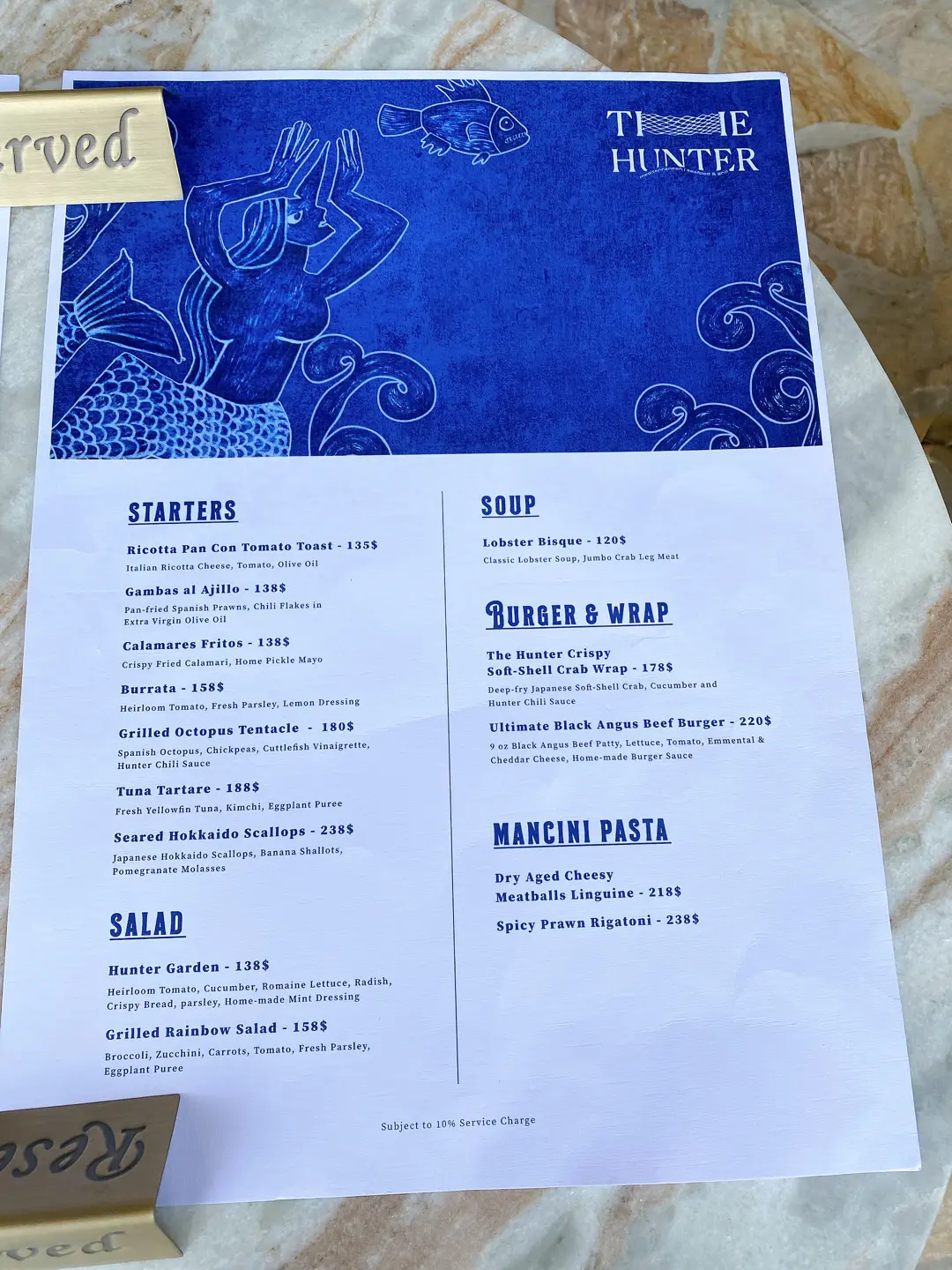 THE HUNTER's Menu - Western Seafood Steak House in Tseung Kwan O Hong ...