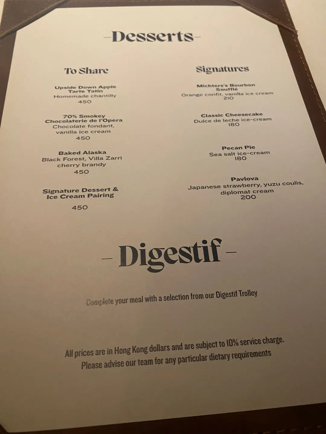 The Steak House's Menu - British Fine Dining Steak House in Tsim Sha ...