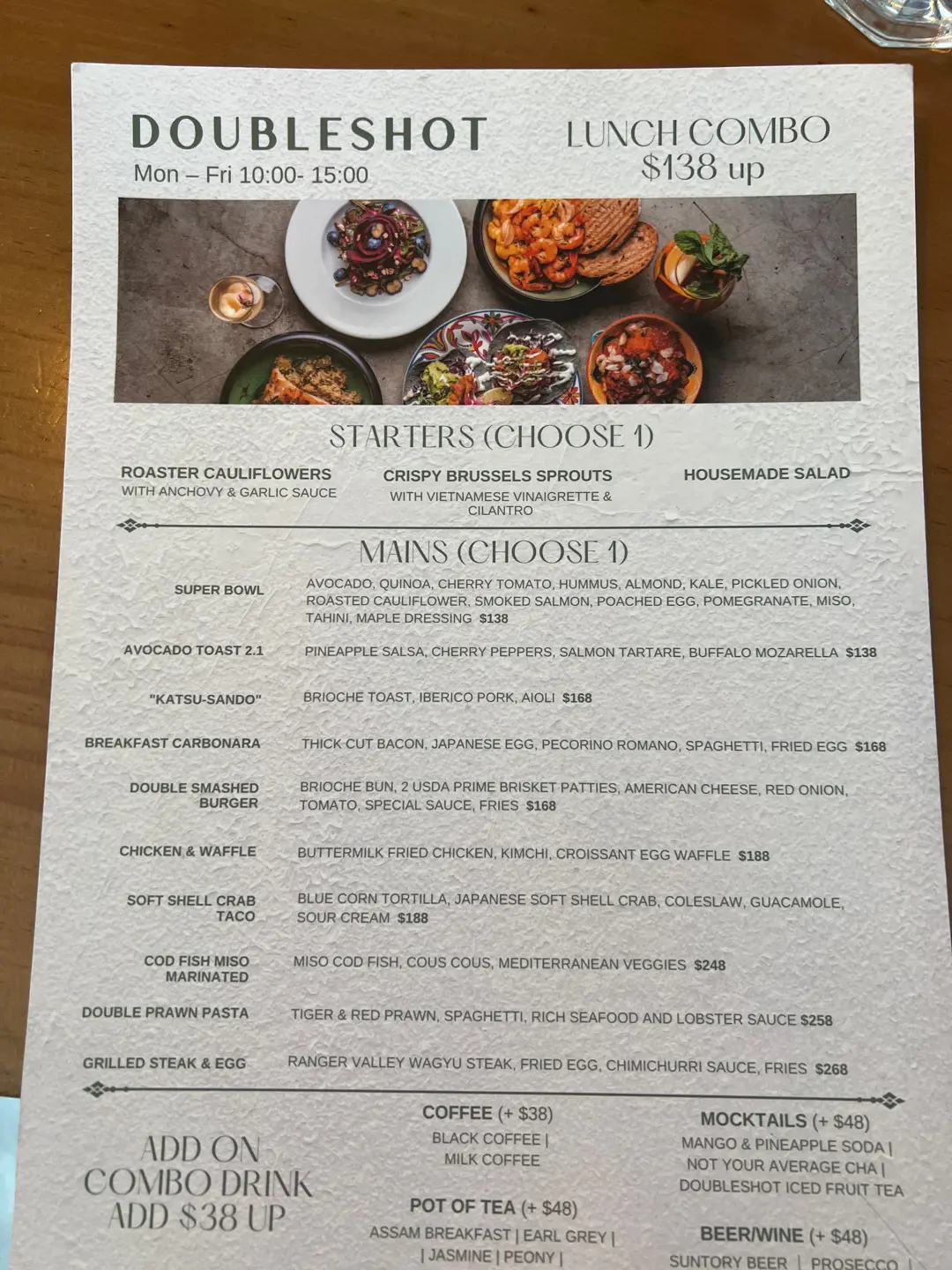 Doubleshot by Cupping Room's Menu - Western All Day Breakfast Coffee ...